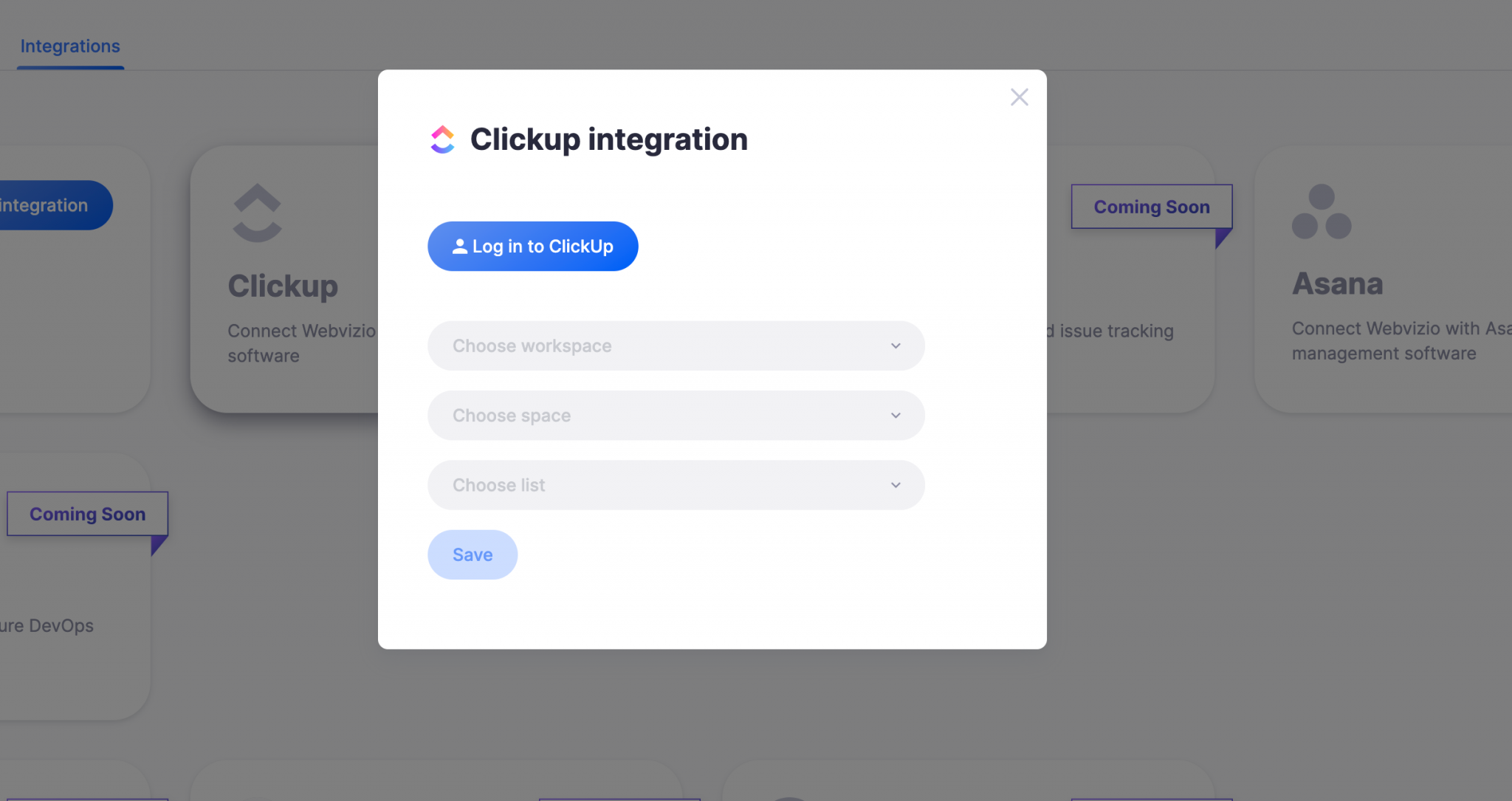 Integrate with ClickUp - Web Feedback & Collaboration Tool | Webvizio