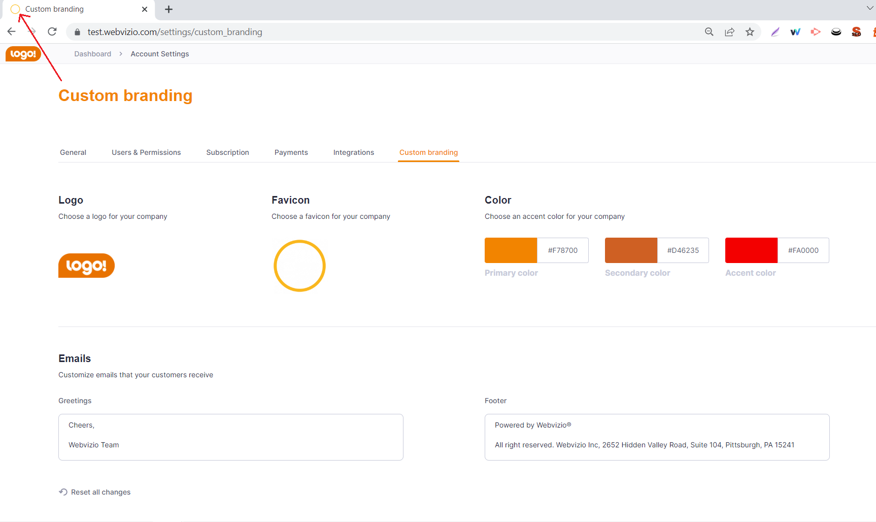 Customize Your Account | Webvizio